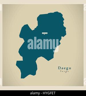map of Daegu state of South Korea and location on Korean map Stock ...