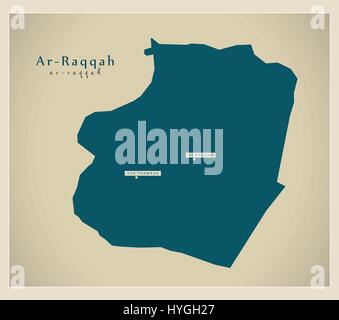 Map of Syria with the provinces, Ar-Raqqah is highlighted Stock Vector ...