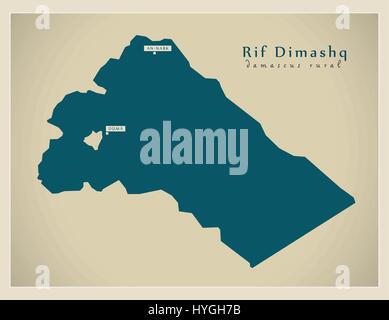 Map of Syria with the provinces, Rif Dimashq is highlighted Stock ...