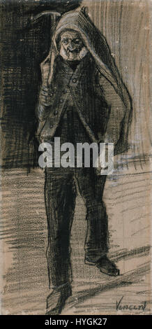 VAN GOGH: OLD MAN, 1882. /n'Old Man Carrying a Bucket.' Pencil and wash ...