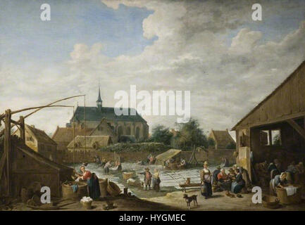 'Bleaching Ground' by David Teniers the Younger is a 17th-century ...