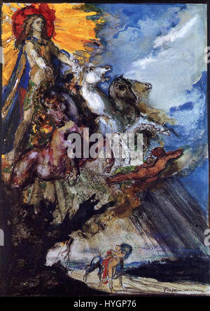 This painting by Gustave Moreau depicts the mythological hero Hercules ...