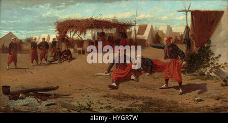 This 1865 painting by Winslow Homer depicts a trooper meditating beside ...
