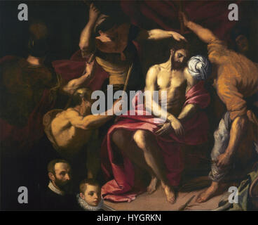 'The Crowning with Thorns' by Leonardo Corona is a religious painting ...