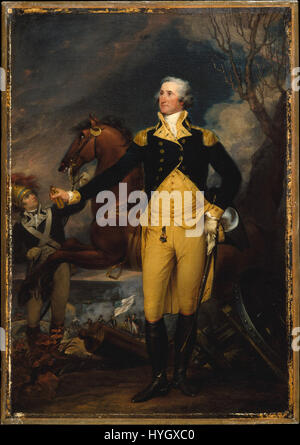 A depiction of General George Washington during the Battle of Trenton ...