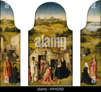 'Triptych of the Adoration of the Magi' by Hieronymus Bosch depicts the biblical scene of the ...