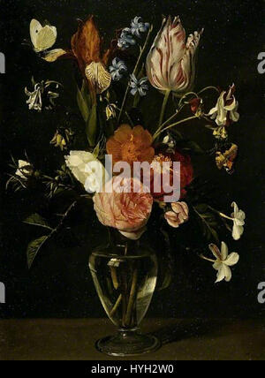 'A Vase of Flowers' by Daniel Seghers is a detailed still-life painting ...
