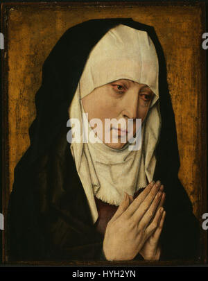 a representation of the Virgin Mary mourning over the dead body of ...