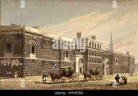 Newgate West View of Newgate by George Shepherd 1784 1862 edited Stock ...