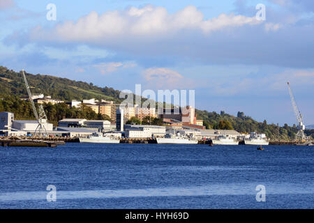 The Gareloch with HM Naval Base Clyde at Faslane - home to Britain's ...