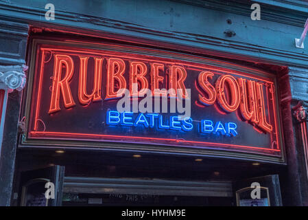 sign for rubber soul beatles bar in Liverpool UK Stock Photo - Alamy