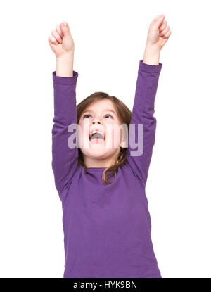 Portrait of a schoolgirl shouting Stock Photo - Alamy