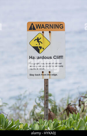 "Danger Sheer Cliff Stay Back" Warning Signs On The California ...