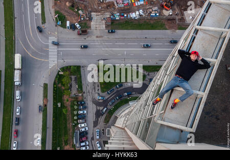Moscow. VERTIGO inducing pictures from the top of a 155-foot-high crane ...