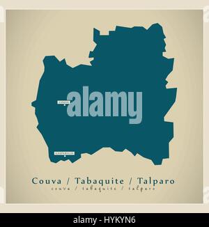 Map of Trinidad and Tobago with the provinces, Couva-Tabaquite-Talparo ...