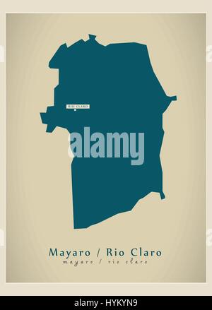 Map of Trinidad and Tobago with the provinces, Rio Claro-Mayaro is ...