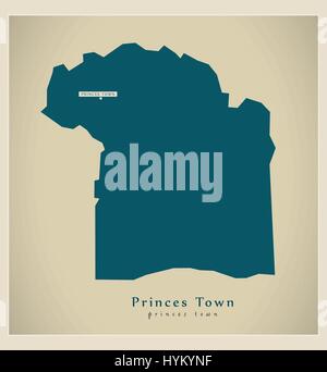 Map of Trinidad and Tobago with the provinces, Princes Town is ...