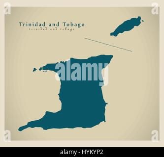 Map of Trinidad and Tobago with the provinces Stock Vector Image & Art ...