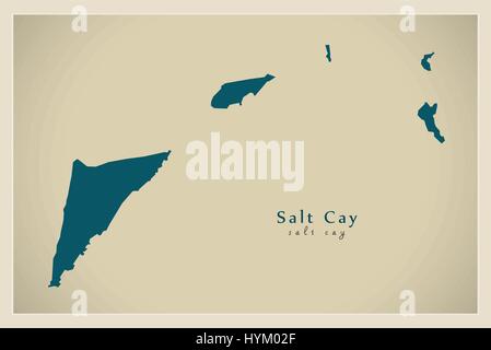 Salt Cay map of Turks and Caicos Islands grey illustration shape Stock ...
