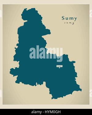 Sumy City (Ukraine) map vector illustration, scribble sketch City of ...