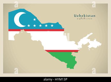 Modern Map - Uzbekistan with provinces political UZ Stock Vector Image ...