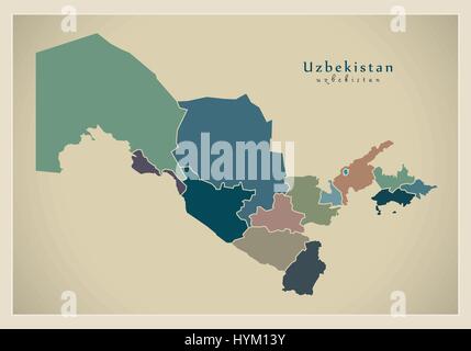 Uzbekistan political map of administrative divisions Stock Vector Image ...