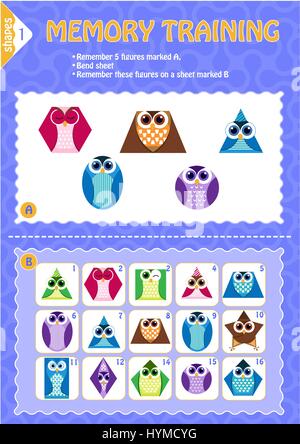 Memory game children. learning of geometry shapes. Memory training ...
