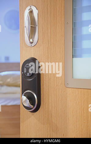 An anti-ligature door handle in a new hospital psychiatric wing ...