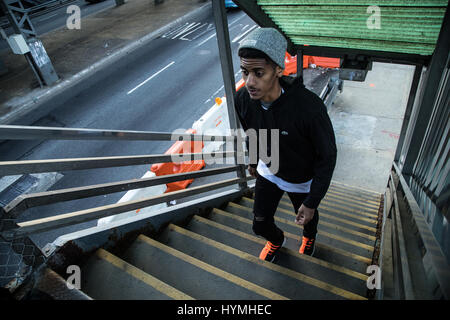Portrait of a New York City MTA bus driver in front of his bus Stock Photo - Alamy