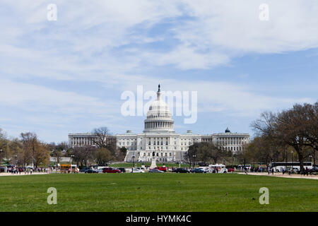 West front or facade of the US Capitol building in Washington DC, USA ...