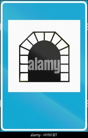 Road sign used in Estonia - Pedestrian crossing Stock Photo - Alamy
