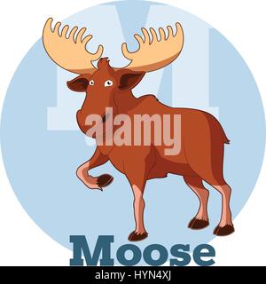 Cute cartoon vector illustration of a moose Stock Vector Image & Art ...
