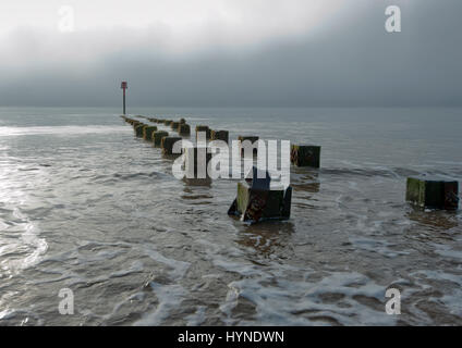 A sea defence groin at Filey Stock Photo - Alamy