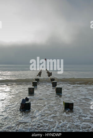 A sea defence groin at Filey Stock Photo - Alamy