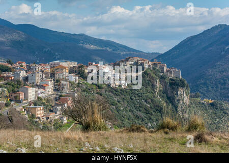 Panoramic landscape of ancient ruins and stone foundations at Scolacium ...