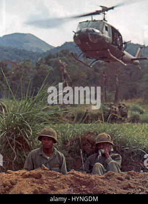 UH-1D Huey helicopter used by the U.S. Army for troop transport ...
