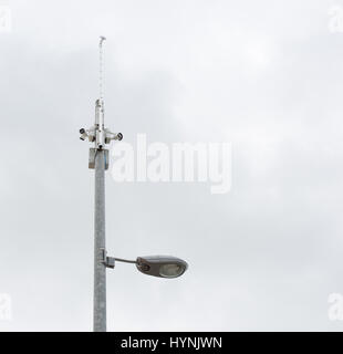 Security cctv cameras in metal wall. cctv system Stock Photo - Alamy