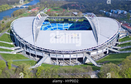Leipzig, Germany. 6th Apr, 2017. An aerial view of the Red Bull Stadium ...