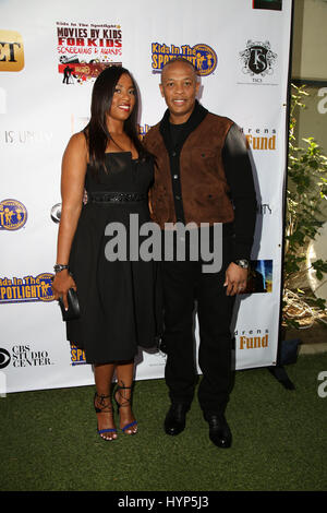 Dr. Dre, Andre Romelle Young and Nicole Young attendng the 'Straight ...