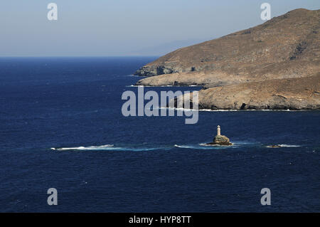 The lighthouse of Tourlitis at Andros Island, Greece Stock Photo - Alamy