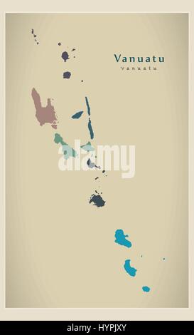 Map of Vanuatu with regions. Just a simple country border map with ...