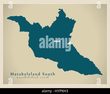 Map of Zimbabwe with the provinces, Matabeleland South is highlighted ...