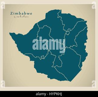 Map of Zimbabwe with the provinces Stock Vector Image & Art - Alamy