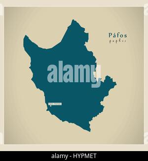 Map of Pafos and district, Cyprus Stock Photo - Alamy
