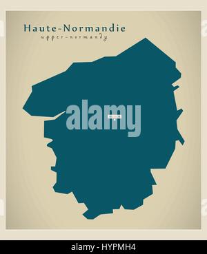 Map of France with the provinces, Upper Normandy is highlighted Stock ...