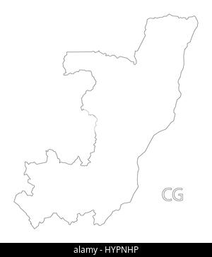 map of Congo -outline. Silhouette of Congo map vector illustration ...