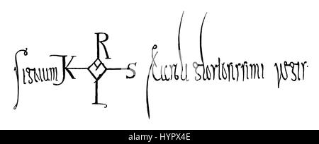 Monogram of Charlemagne, Karoli gloriosissimi regis, Charlemagne ...