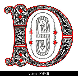 Medieval Illuminated Letters from a 12th Century Bible Stock Photo - Alamy
