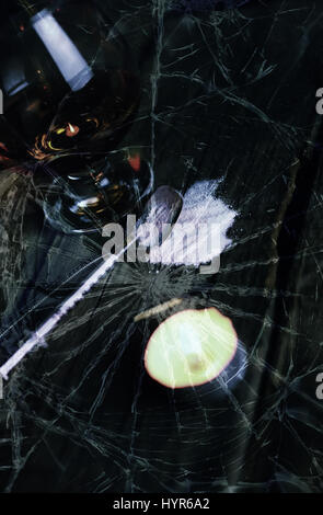 concept crack glass drug syringe spoon Stock Photo - Alamy