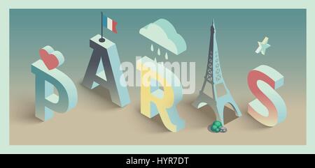 Stylized map of France. Isometric 3D green map with cities, borders ...
